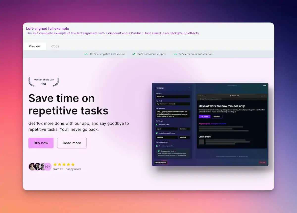 Landing Page Primary Image Call to Action (CTA) Component | Beautiful & performant Next.js apps ...