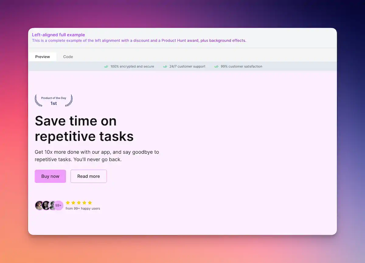 Landing Page Primary Text Call to Action (CTA) Component | Beautiful ...